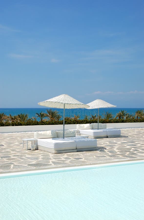 Swimming Pool Area at Ultra Modern Luxury Hotel Stock Photo - Image of ...