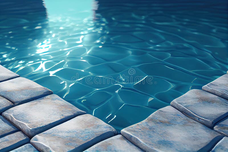 Swimming Pool Background Transparent Blue Colored Clear Calm Water ...
