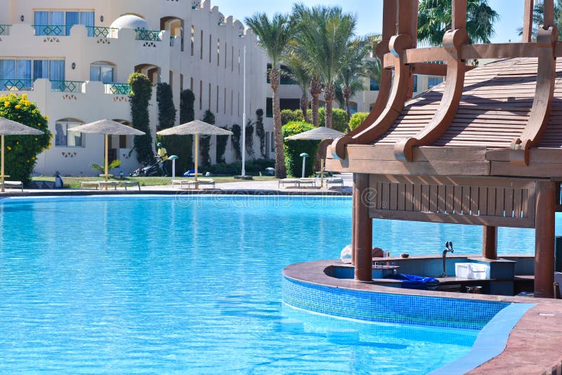 Swimming Pool with Bar on Site in Egypt Stock Photo - Image of wealth ...