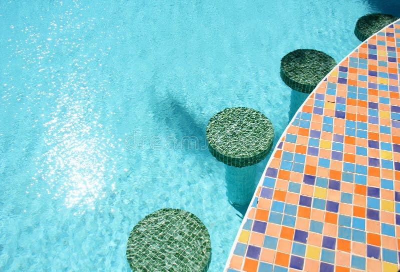 Swimming pool bar stools stock image. Image of stool - 88370707