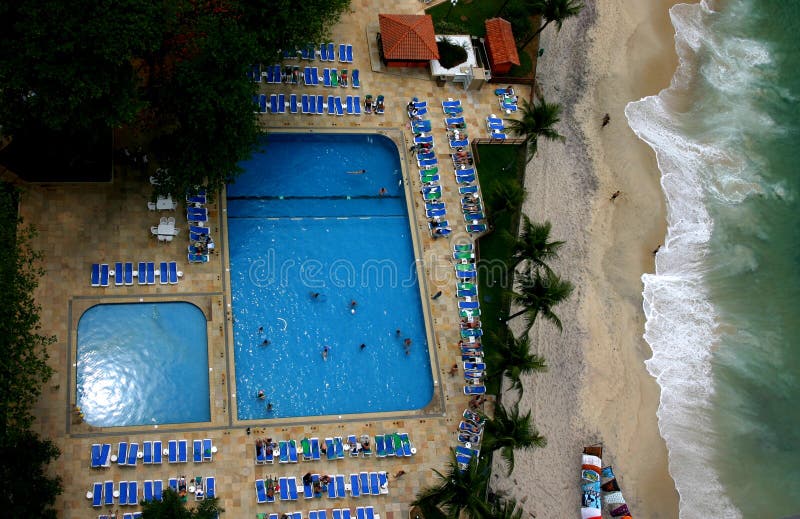 Swimming pool and beach stock photo. Image of brazil, hotel - 1248726