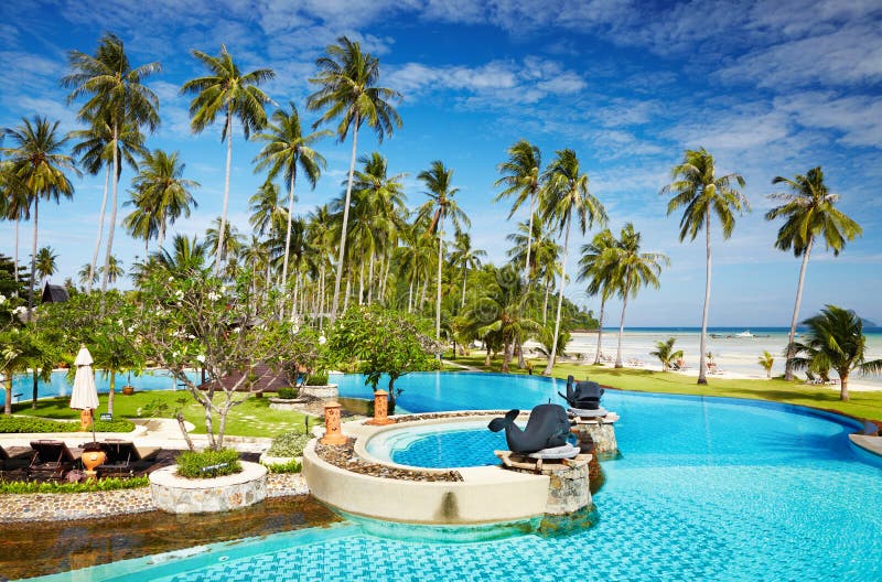 Swimming pool on the beach stock photo. Image of holiday - 27404266