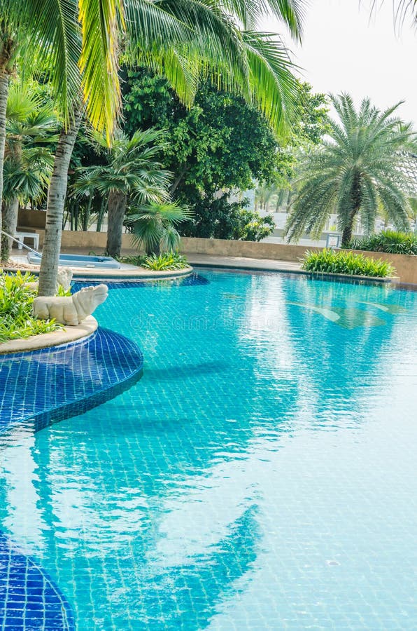 Swimming pool stock image. Image of water, seaview, beach - 43718411