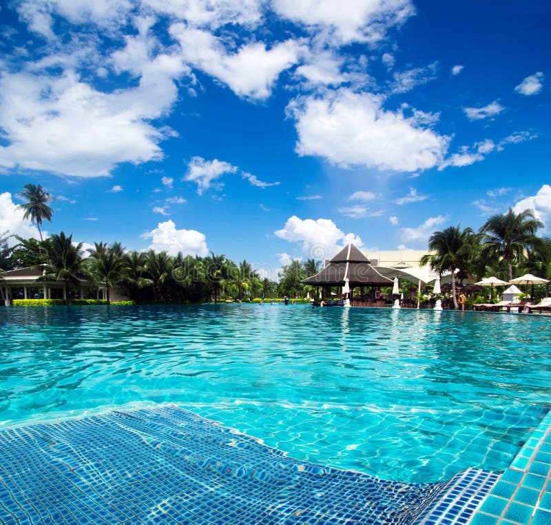 Swimming pool stock image. Image of training, island - 268451197