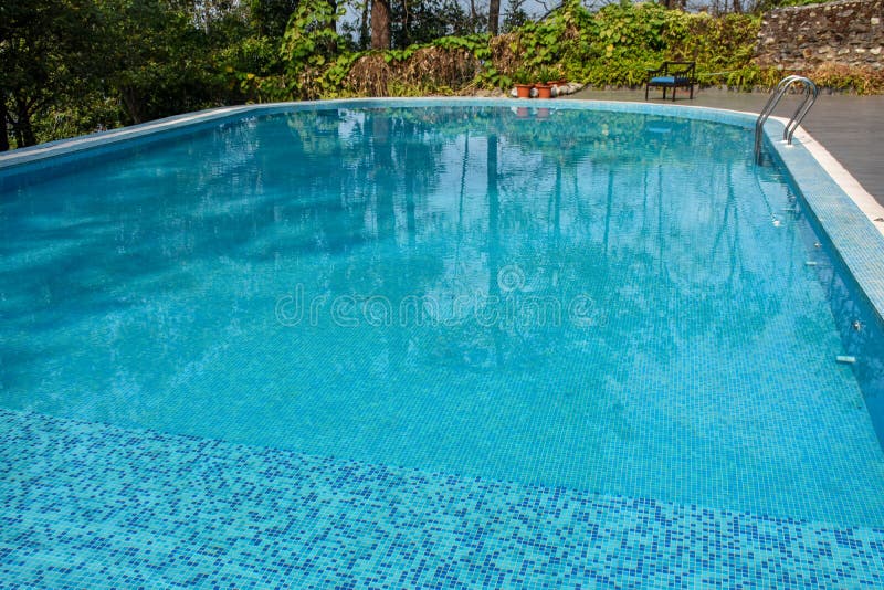 Swimming Pool with Blue and Clear Water Stock Photo - Image of clear ...