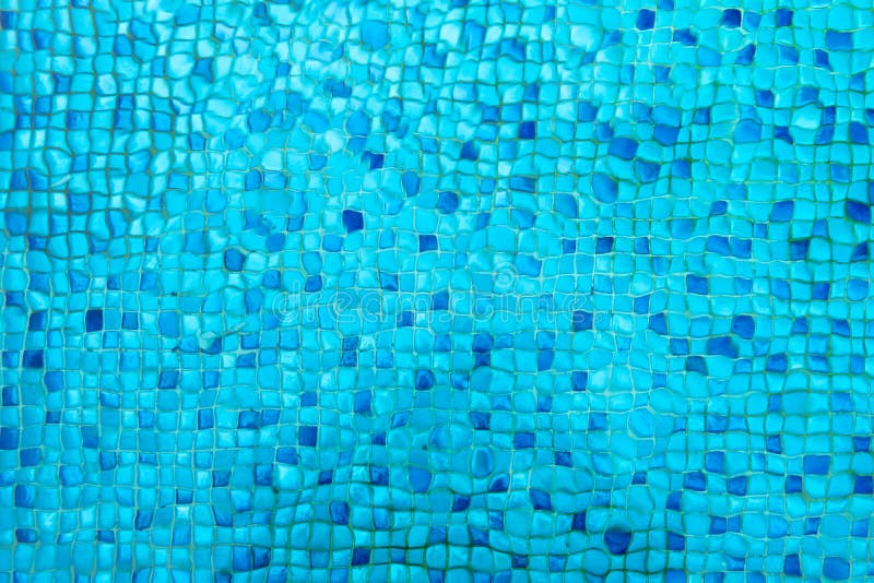 Swimming Pool Blue Mosaic Rock Bottom. Texture Stock Image - Image of ...