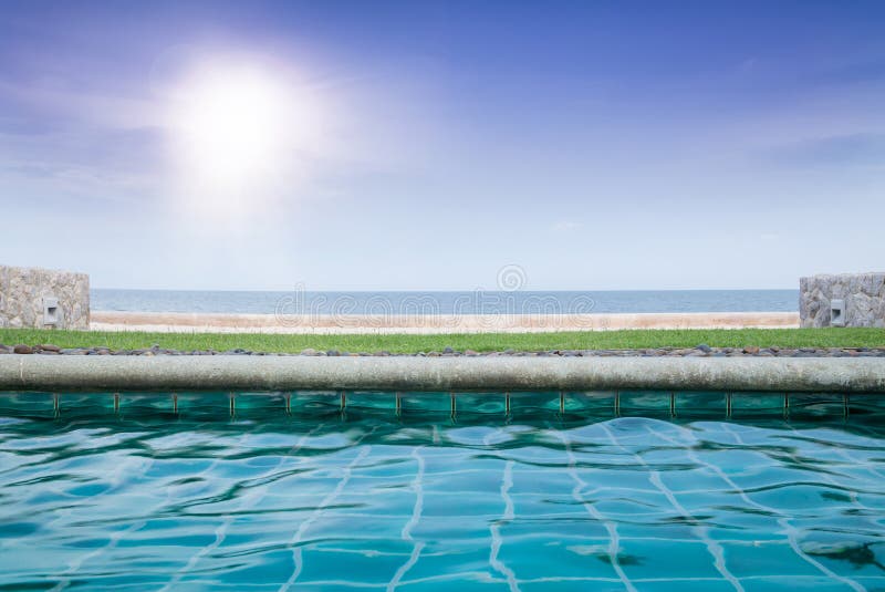 Swimming Pool stock image. Image of clouds, exotic, blue - 54214773