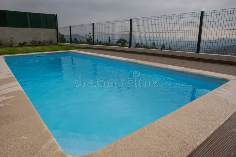 Swimming pool blue water stock image. Image of surface - 161066475