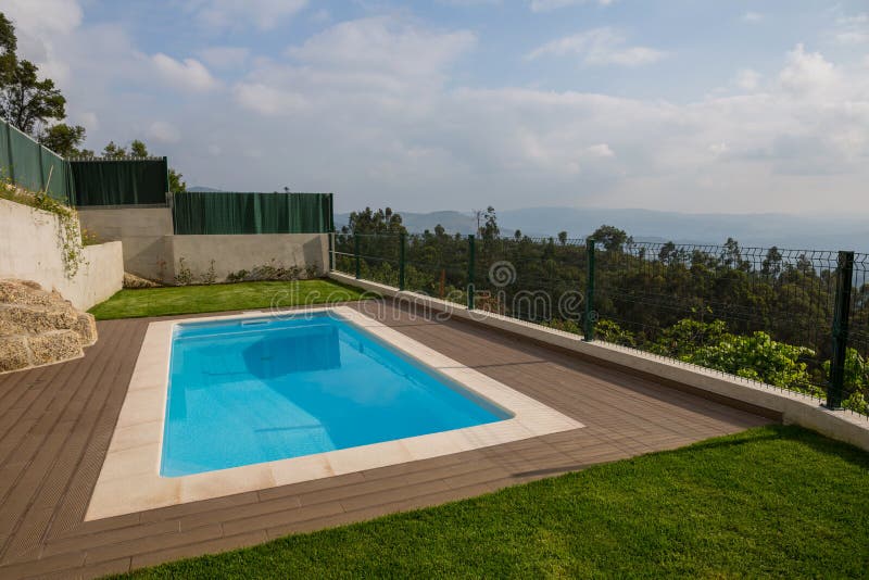 Swimming pool blue water stock photo. Image of architecture - 171539948