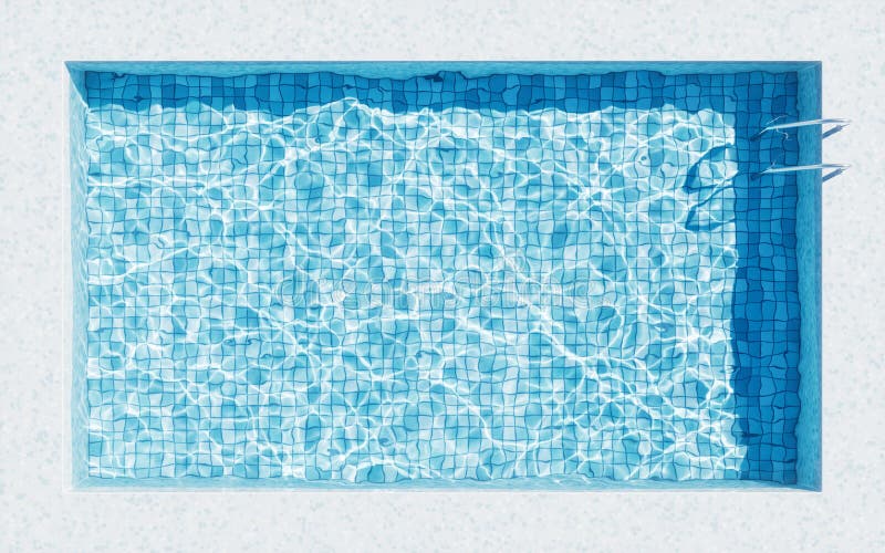 Swimming Pool with Blue Water Inside, 3d Rendering Stock Illustration ...