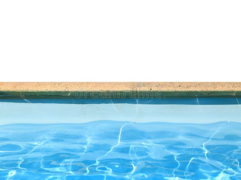 Swimming Pool Boarder with Blue Water Isolated Stock Photo - Image of ...