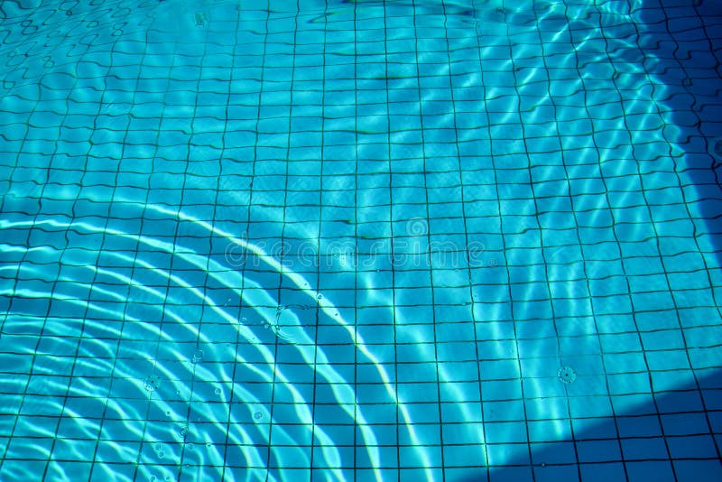 Swimming Pool Bottom Caustics Ripple and Flow with Waves. Stock Photo ...