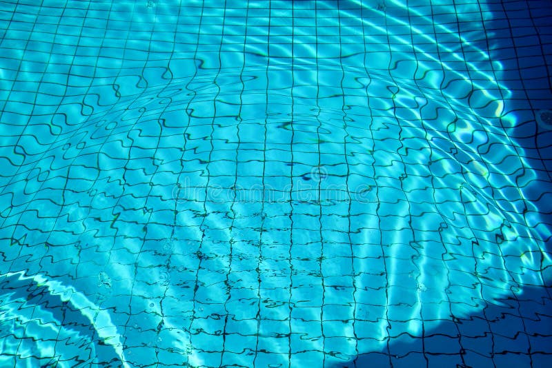 Swimming Pool Bottom Caustics Ripple and Flow with Waves. Stock Photo ...