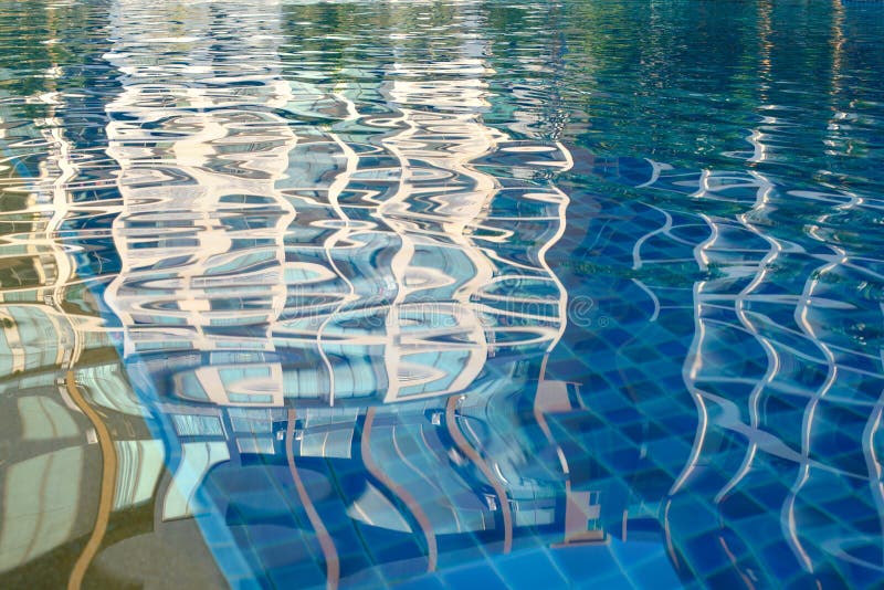 Swimming Pool Bottom with Clear Water Surface Stock Image - Image of ...