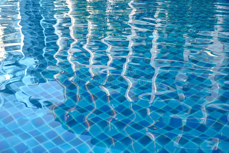 Swimming Pool Bottom with Clear Water Surface Textured Background Stock ...