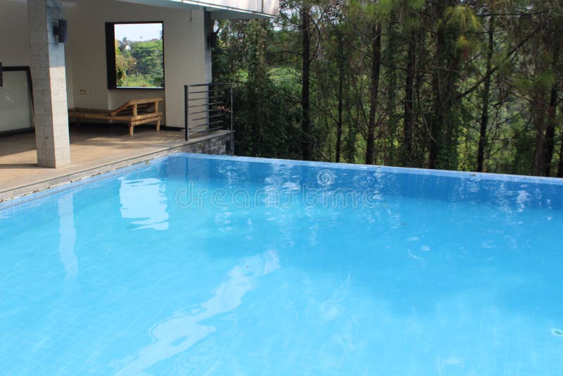 A Swimming Pool on a Bright Day Stock Image - Image of backyard ...