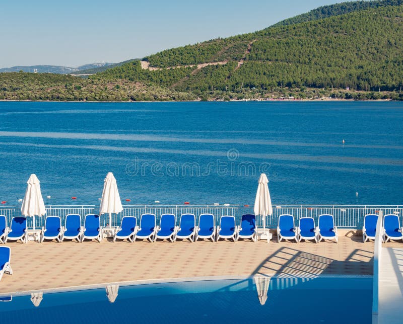Swimming Pool on Bright Summer Day Stock Image - Image of outdoor ...