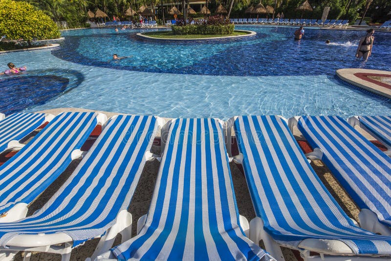 Swimming Pool in Cancun, Riviera Maya, Mexico Editorial Photo - Image ...