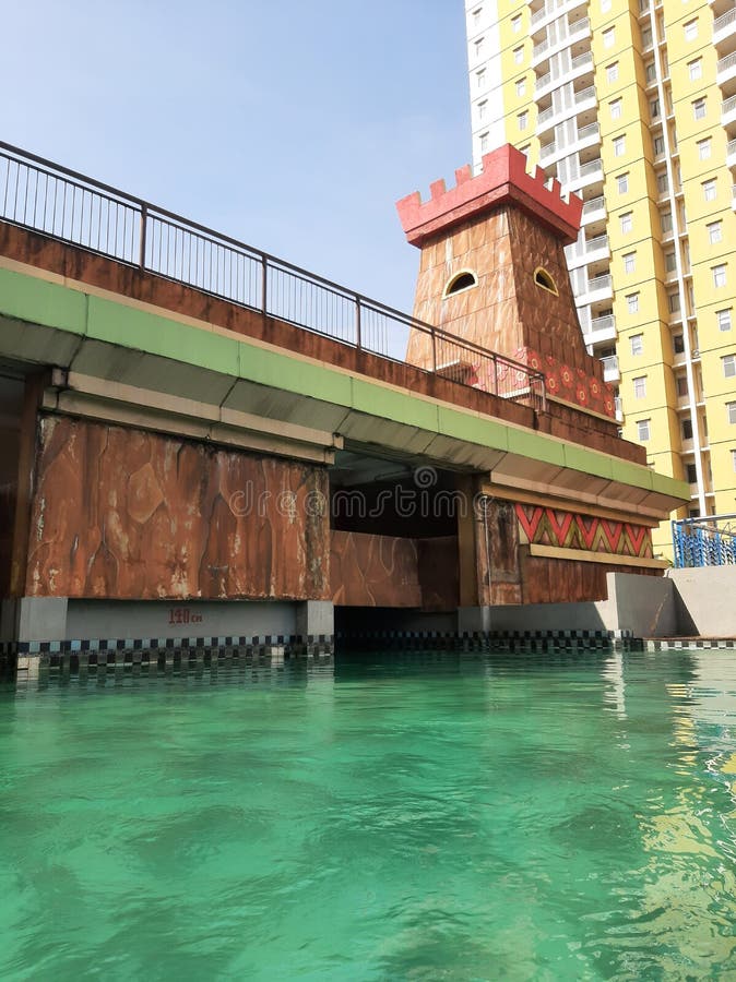 Swimming Pool with Castle View in Apartment Stock Photo - Image of ...