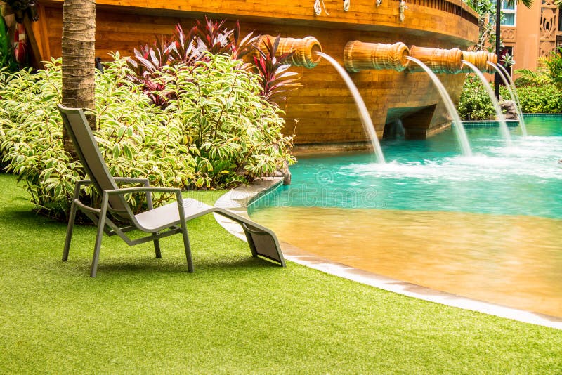 Swimming pool chair. stock image. Image of luxury, copy - 55361923