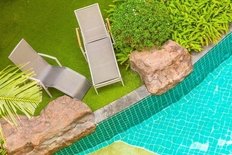 Swimming pool chair. stock photo. Image of chair, garden - 55361662