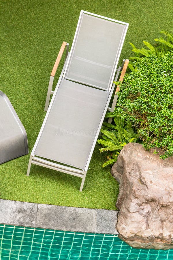 Swimming pool chair. stock photo. Image of front, coconut - 55361780