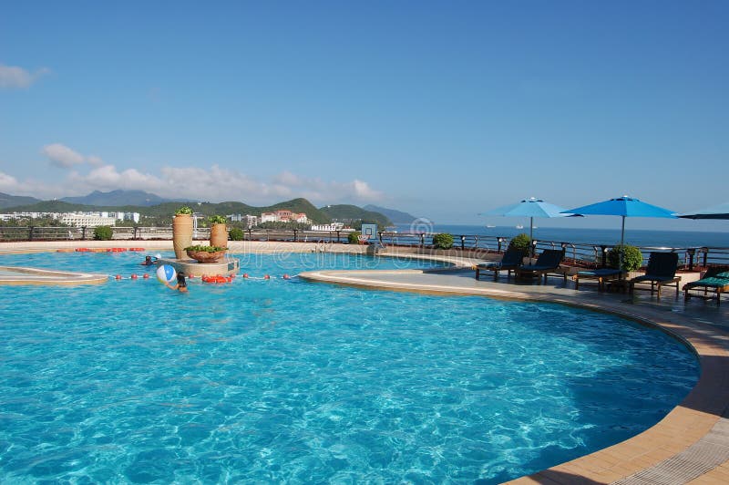 Swimming Pool In China Hotel With Sea View Stock Image - Image: 11622975