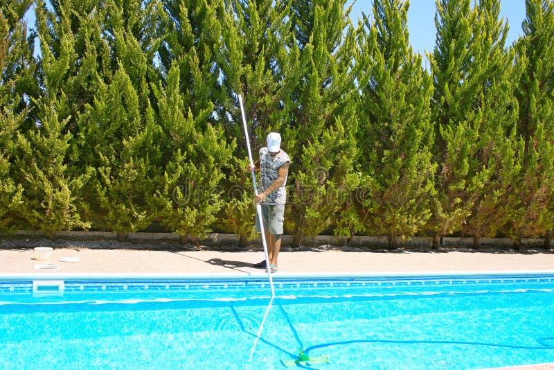 Swimming pool cleaner stock photo. Image of tools, clear - 18015058
