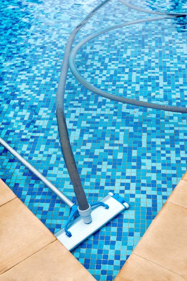 Swimming Pool with Cleaning Tools Stock Photo - Image of maintenance ...