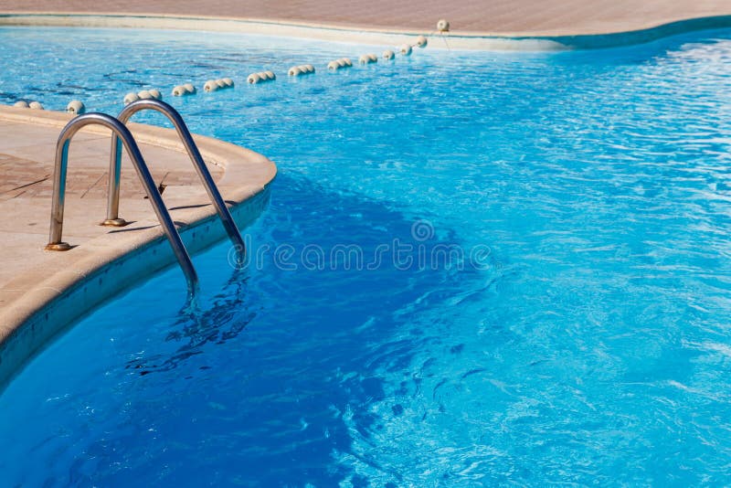 Swimming Pool with Clear Water at Tropical Resort Stock Image - Image ...