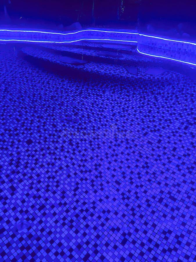 Swimming Pool Close Up at Night Stock Photo - Image of illuminated ...