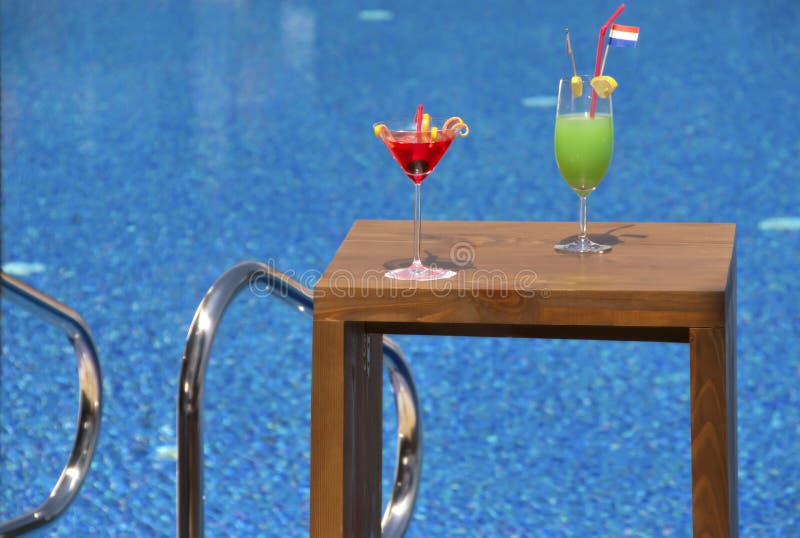 Swimming Pool and Cocktail 2 Stock Image - Image of pool, blue: 2914549