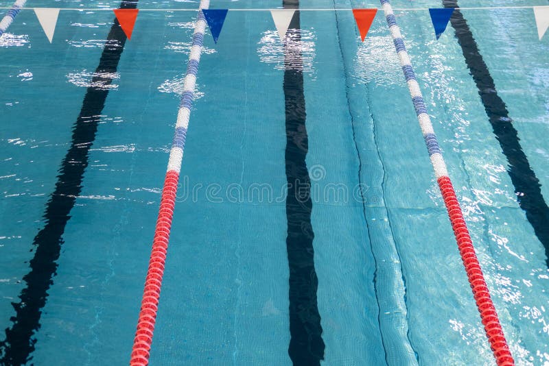 Swimming Pool for Swimming Competitions. Empty Paths of a Competitive ...