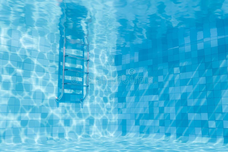Swimming Pool Corner with Ladder and Reflective Water Stock ...