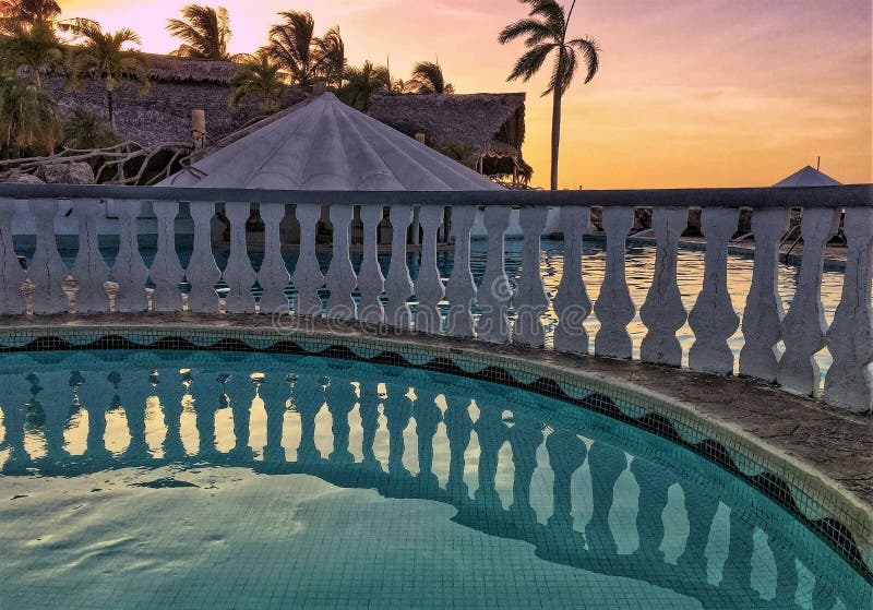 Swimming Pool at Cuban Resort Stock Image - Image of reflection ...