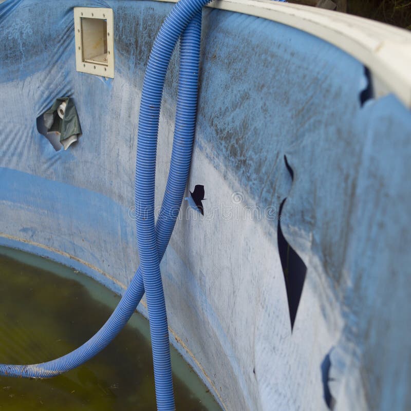 Swimming Pool with Damaged Liner Stock Photo - Image of backgrounds ...