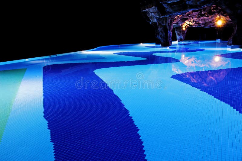 Swimming pool in darkness. stock image. Image of clean - 62040595
