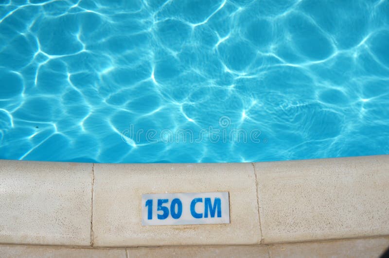 Swimming Pool Depth Safety Sign Stock Image - Image of summer, shallow ...