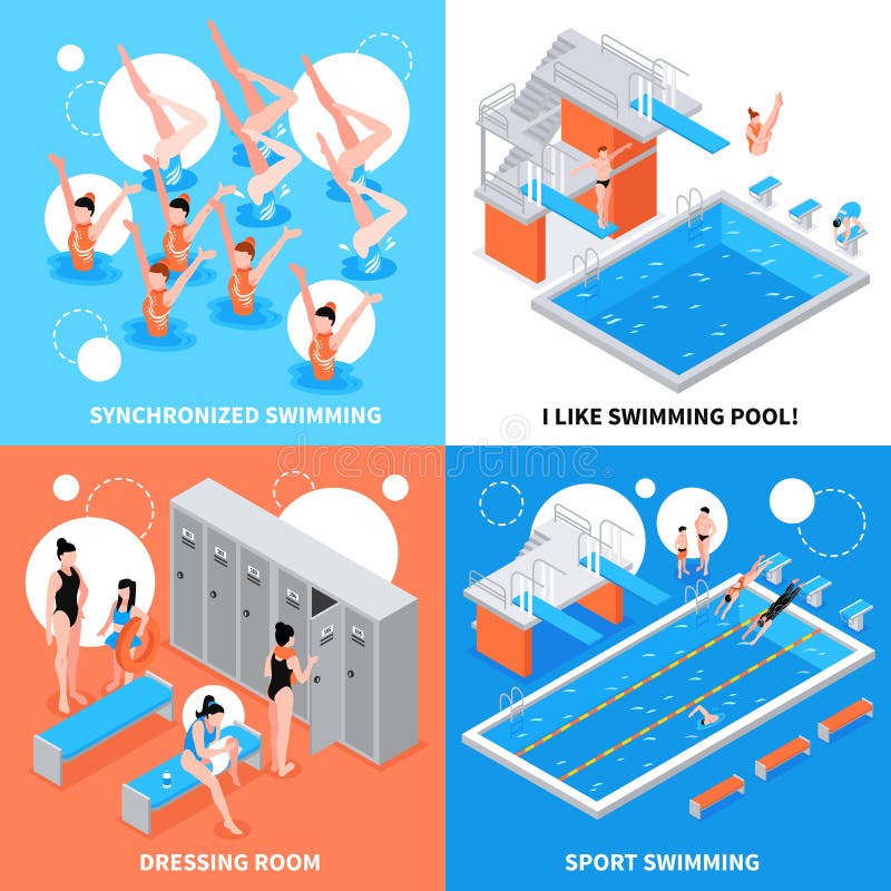 Swimming Pool Design Concept Stock Vector - Illustration of media ...