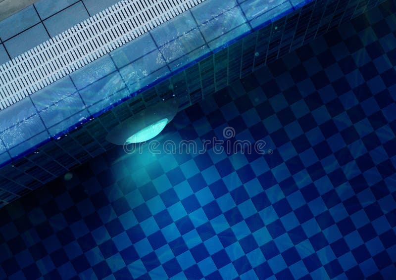 Swimming Pool Diagonal Top View Clear Water Night Scene Stock Photo ...