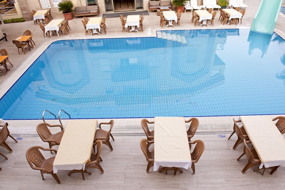 Swimming Pool and Dining Area Stock Photo - Image of bath, hotel: 26464530