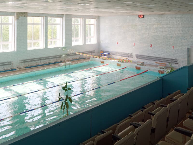 Swimming Pool Distance 25 Meters with 5 Lanes Stock Image - Image of ...