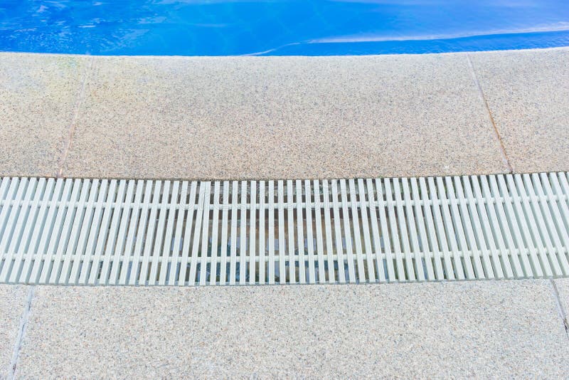 Swimming Pool Edge and Drainage Ditch Stock Image - Image of outdoor ...