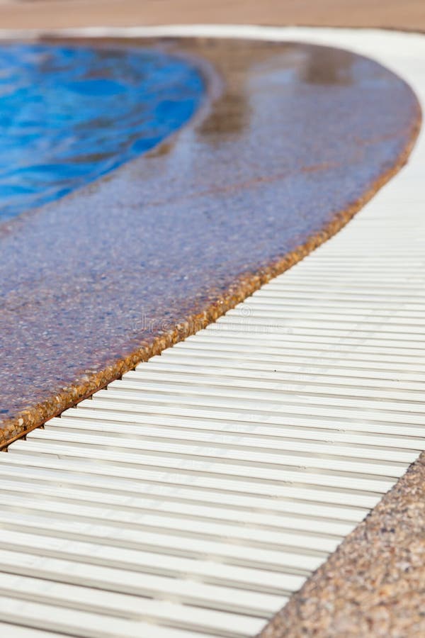 Swimming Pool Edge with Drainage Ditch Stock Photo - Image of pattern ...