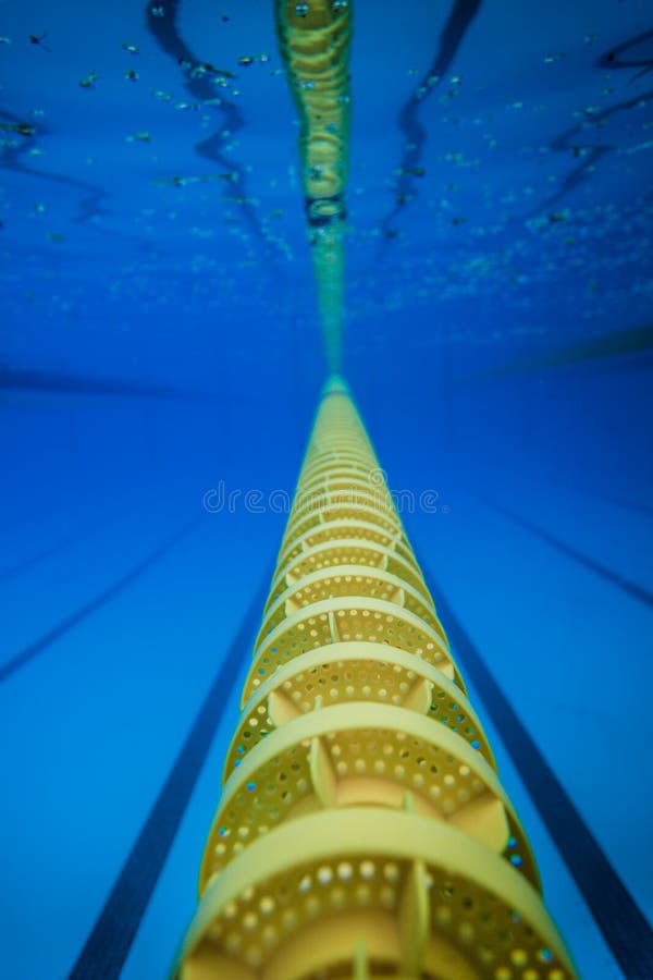 Swimming Pool Floating Wave-Breaking Lane Line Stock Image - Image of ...