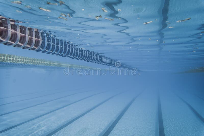 Swimming Pool Floating Wave-Breaking Lane Line Stock Image - Image of ...