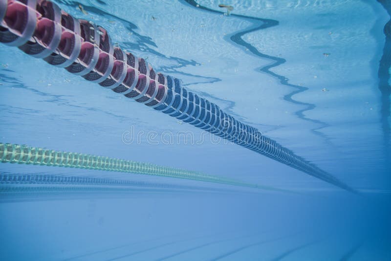 Swimming Pool Floating Wave-Breaking Lane Line Stock Photo - Image of ...