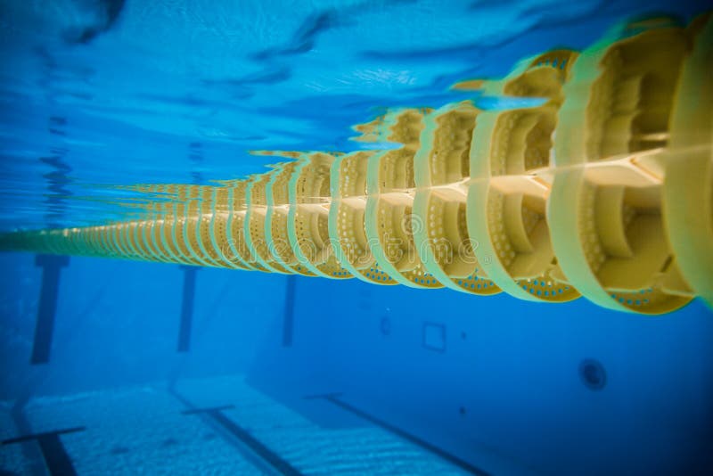 Swimming Pool Floating Wave-Breaking Lane Line Stock Photo - Image of ...