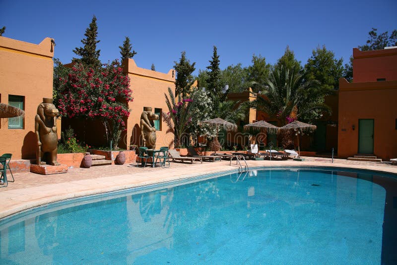 Swimming Pool in Front of the Cinema Museum Atlas Stock Image - Image ...