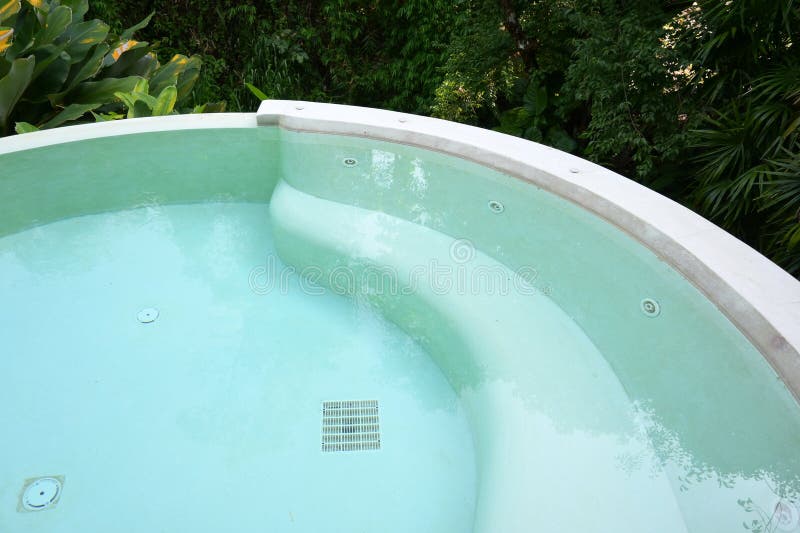 Close Up Blue Swimming Pool in the Garden Stock Image - Image of ...